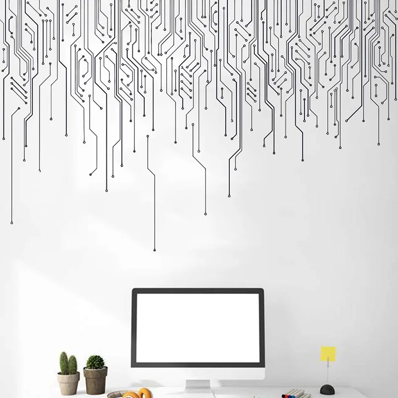 Computer-IT-Decor-Circuit-Board-Wall-Decal-Technology-Vinyl-Wall-Art ...