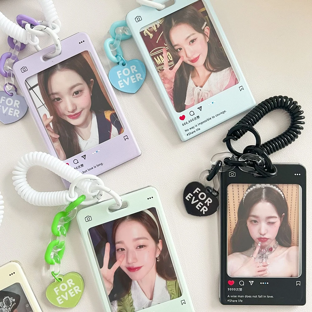 Acrylic-Card-Holder-Keychain-Cute-Photo-Kpop-Idol-Postcard-Protective ...