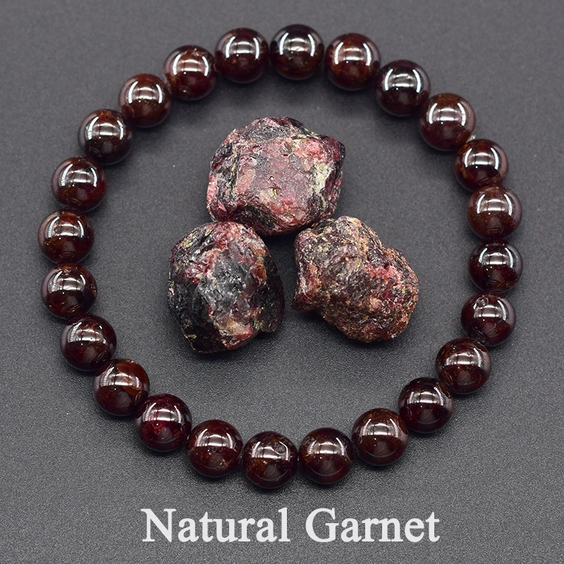 5A-Natural-Garnet-Stone-Femme-Wine-Red-Bead-Bracelet-Women-Bangle-Men ...