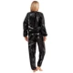 Men Women PVC Sauna Suit Long Sleeve Elastic Cuff Top Pants Set Weight ...