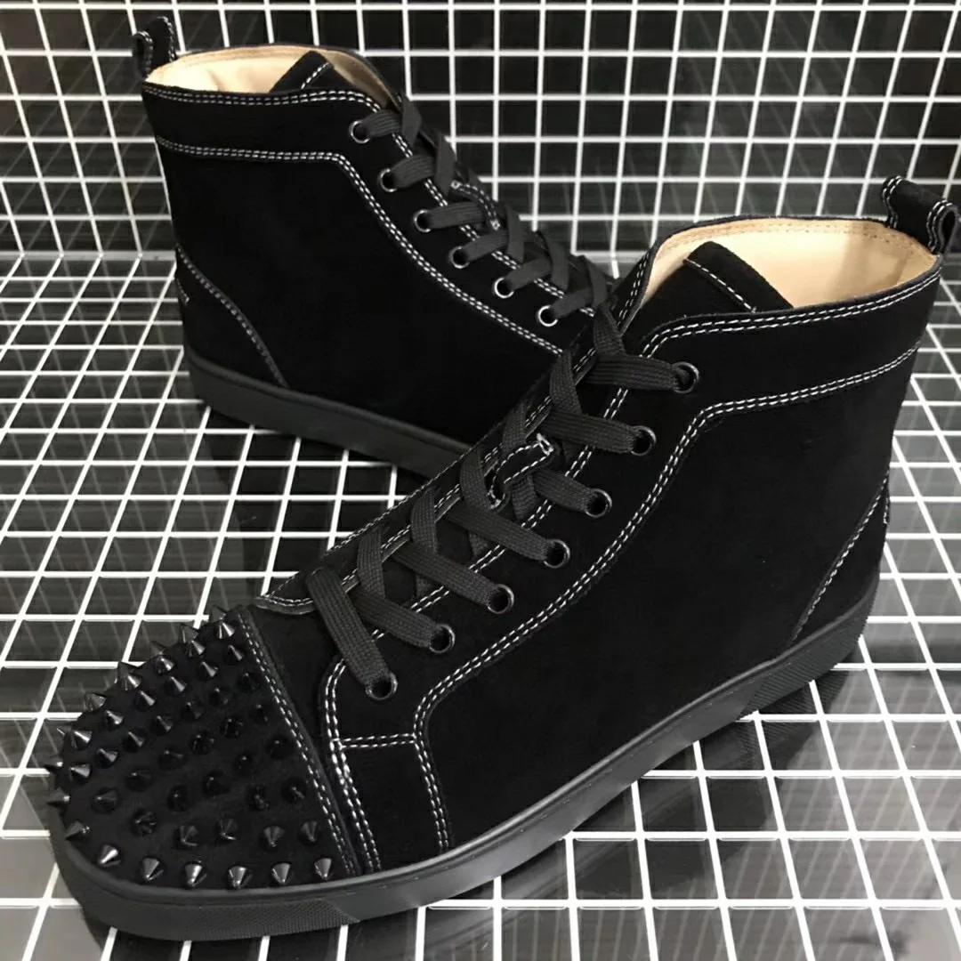 Luxury Night Club High Top Red Bottom For Men Shoes Trainers Spiked ...