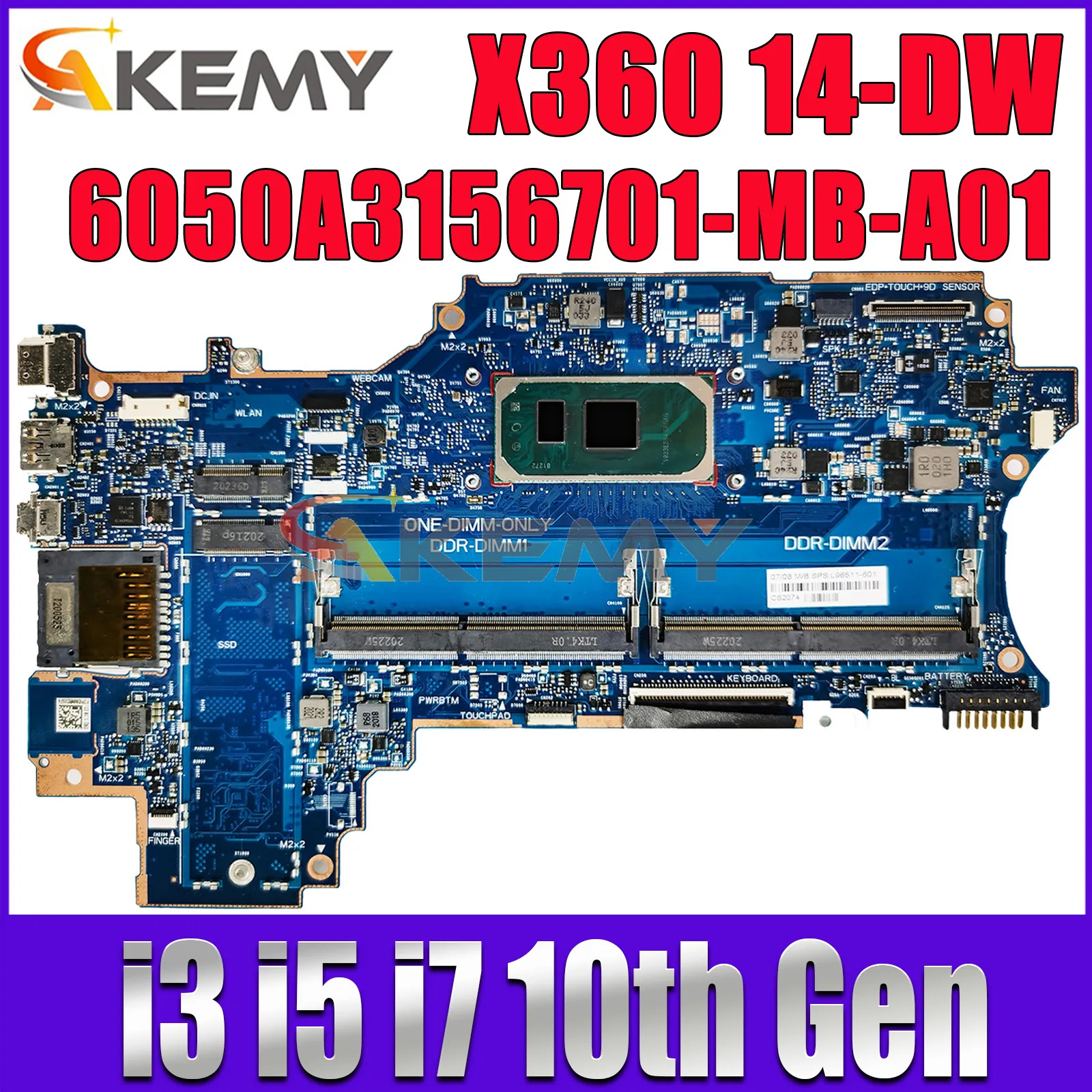 6050A3156701-MB-A01 For HP Pavilion X360 14-DW Laptop Motherboard with ...