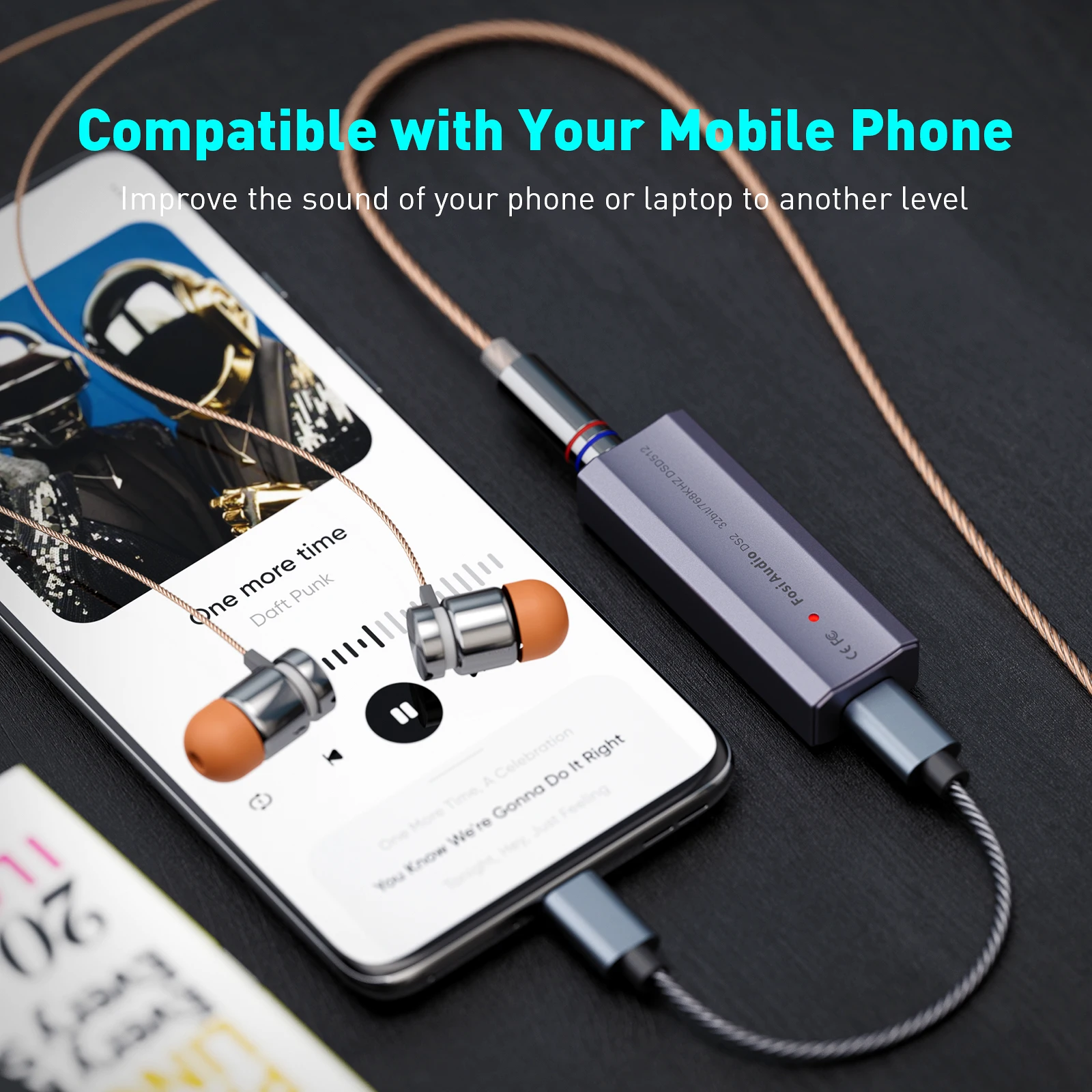 꼬다리dac 아이폰 usb 블루투스 Fosi 오디오 DS2 DSD512 HiFi DAC 헤드폰 앰프 미니 - 티몬