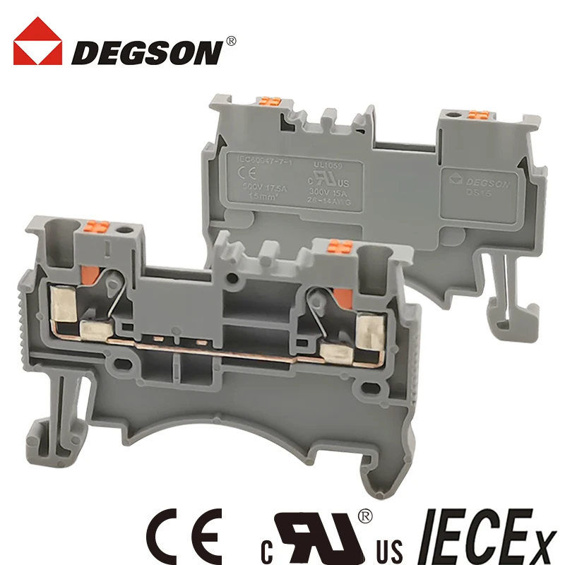 DEGSON DS1.5 01P 11 00ZH PUSH IN DESIGN MOLA TIPO BLOCOS TERMINAIS RETA FERROVIÁRIA EM NS35 DIN ...