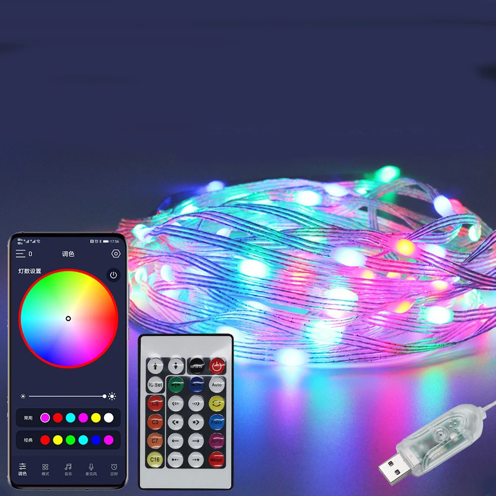 WS2812B-RGB-LED-String-5M-10M-20M-Christmas-Lights-WS2812-IC-Led-Strip ...