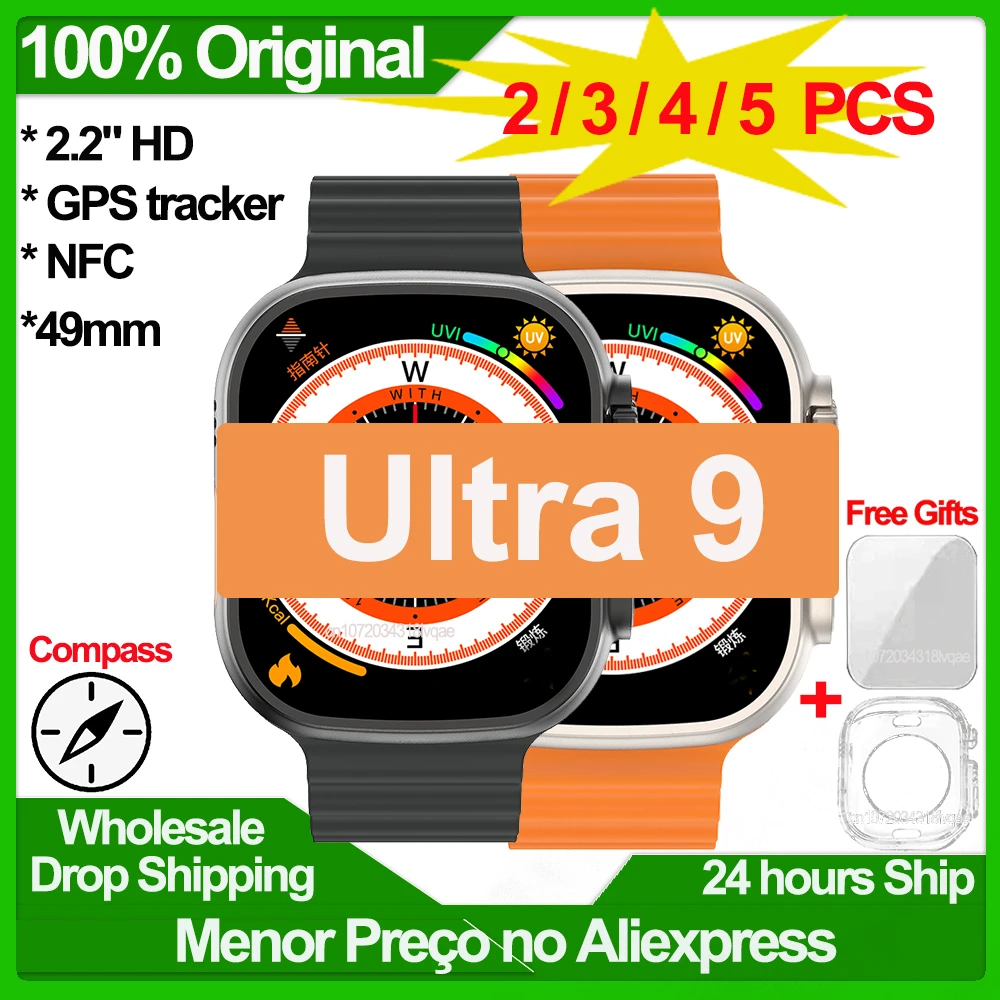 49mm Smart Watch Ultra 9 Bluetooth Call NFC Compass GPS Route Track ...