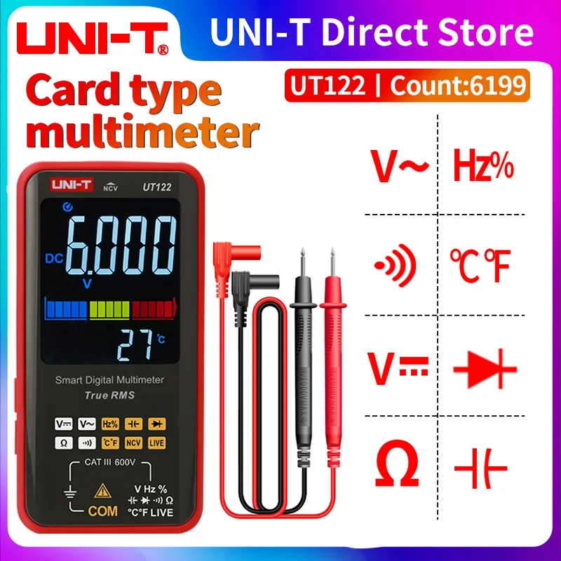 UNI-T UT121A UT121B UT122 Smart Digital Multimeter True RMS Voltage Frequency Dual Display NCV ...