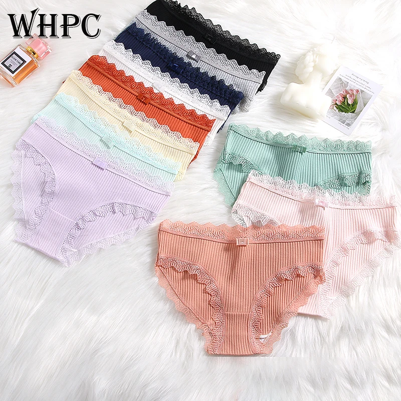 Striped-Women-s-Panties-Solid-Female-Underwear-Lace-Design-Briefs-for ...