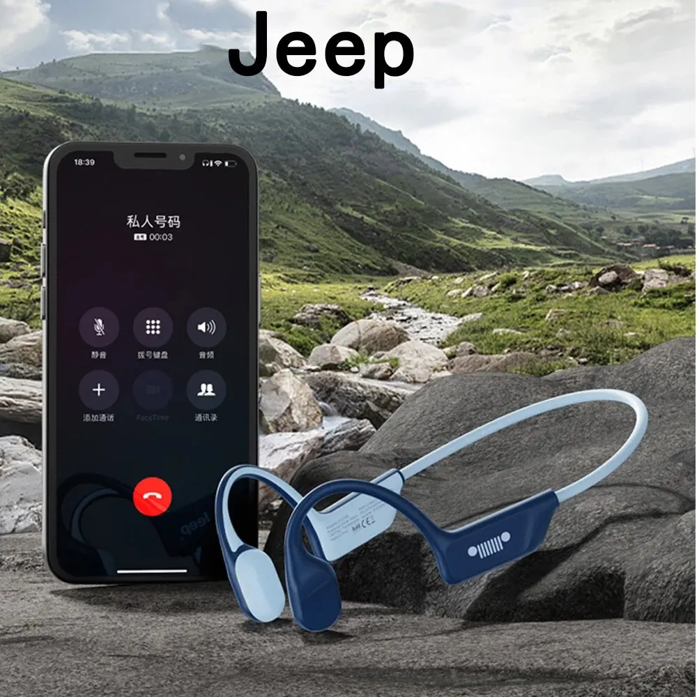 JEEP-Bone-Conduction-Bluetooth-Earphones-Magnetic-Sport-Neckband-Neck ...
