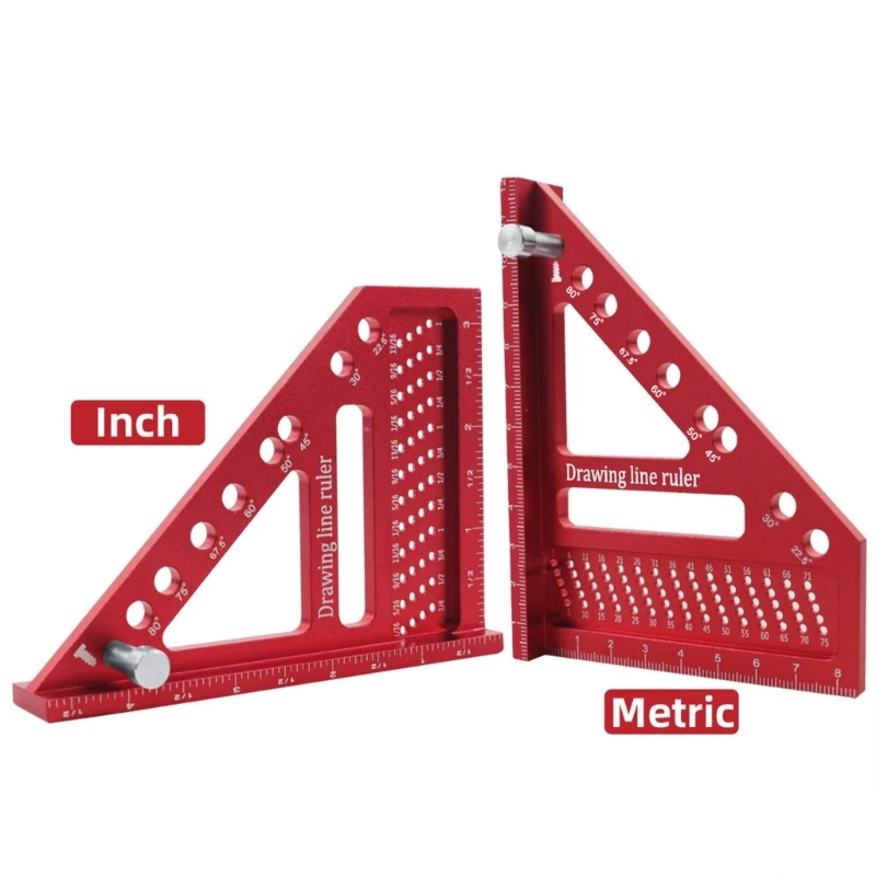 Aluminium-Measuring-Ruler-22-5-90-Degree-Protractor-Woodworking-Square ...