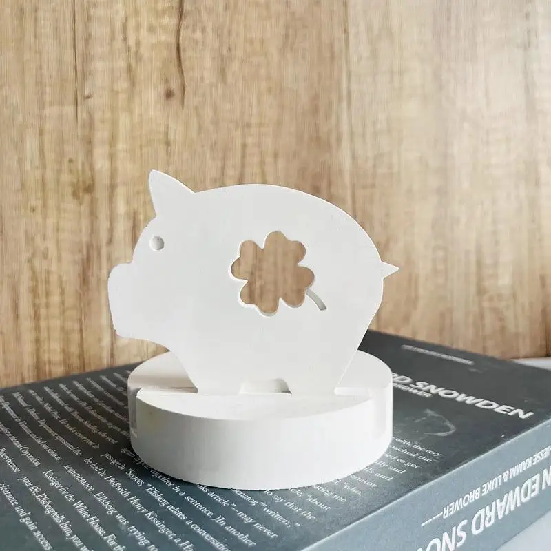 Pig-Silicone-Mold-Casting-Mold-Reusable-Silicone-Four-Leaf-Lucky-Pig ...