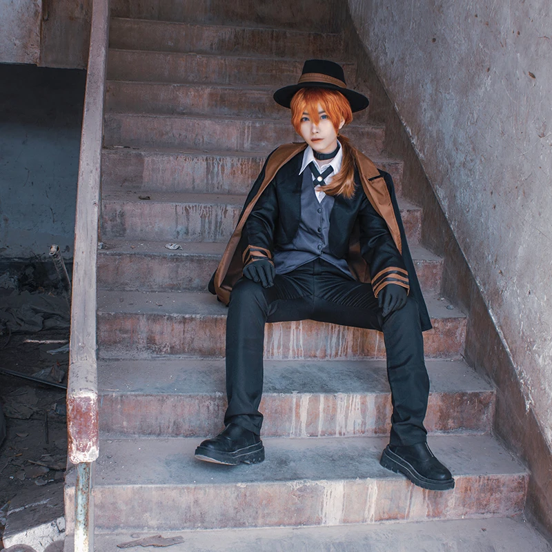 Bungou-Stray-Dog-Men-and-Women-Zhongyuan-Chuye-Cosplay-Clothing-Wig-Hat ...