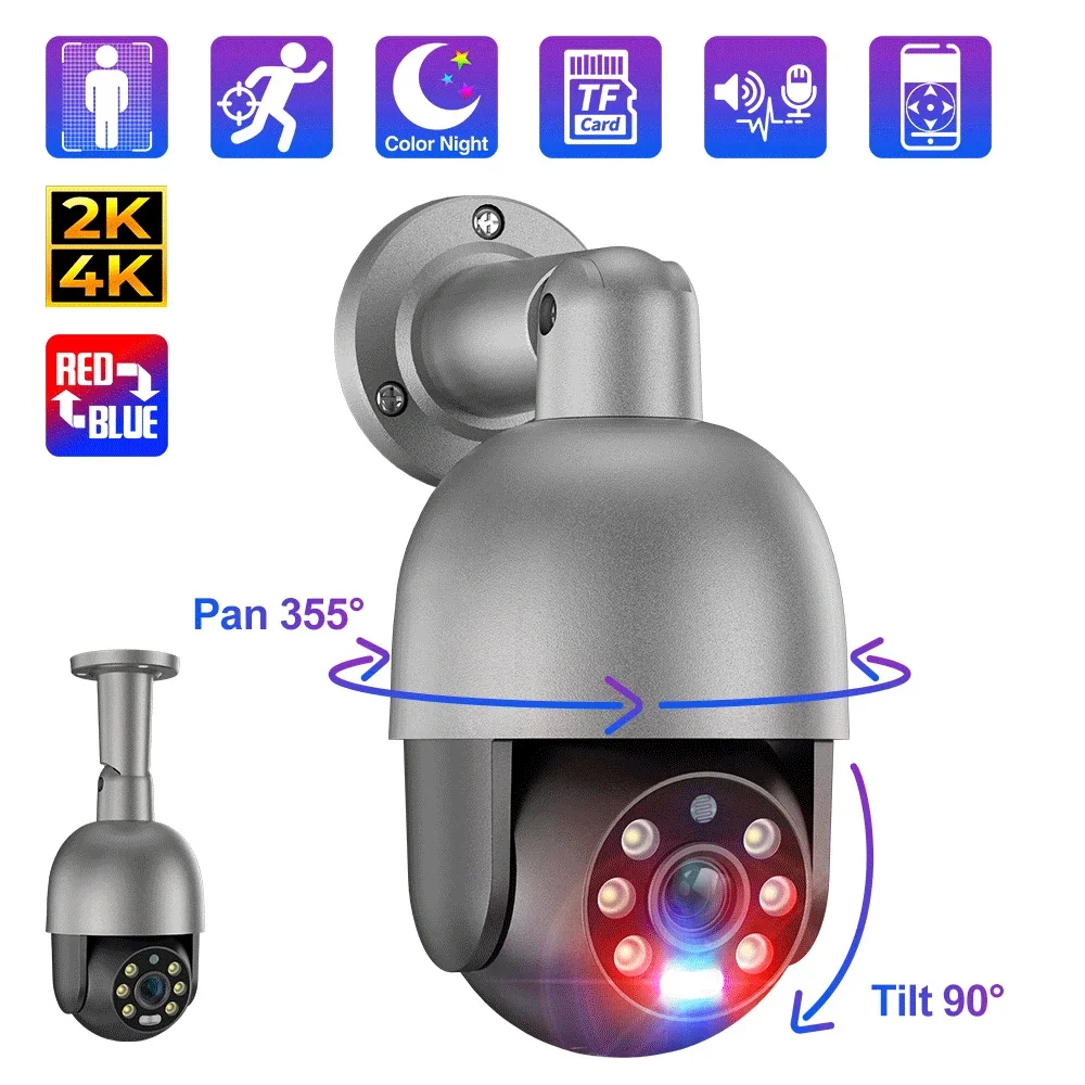 Techage-UHD-4K-8MP-4MP-5MP-IP-Camera-Red-Blue-Light-Alert-Human ...