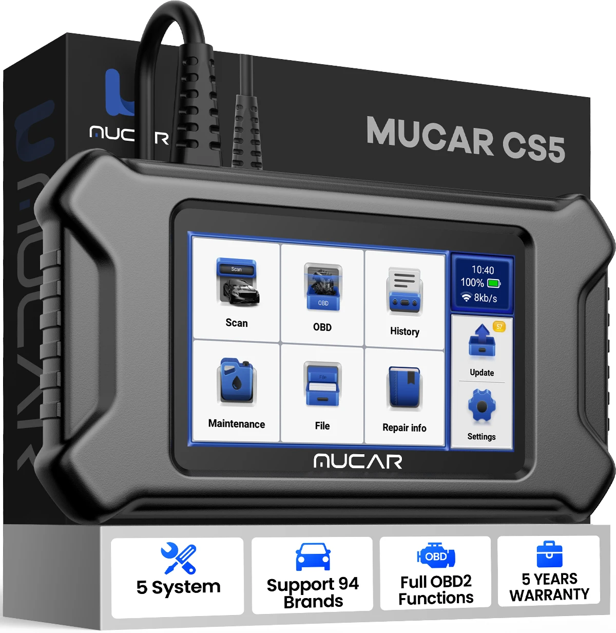 MUCAR-CS5-Obd2-Scanner-Diagnose-ABS-SRS-ECM-TCM-System-Lifetime-Free ...