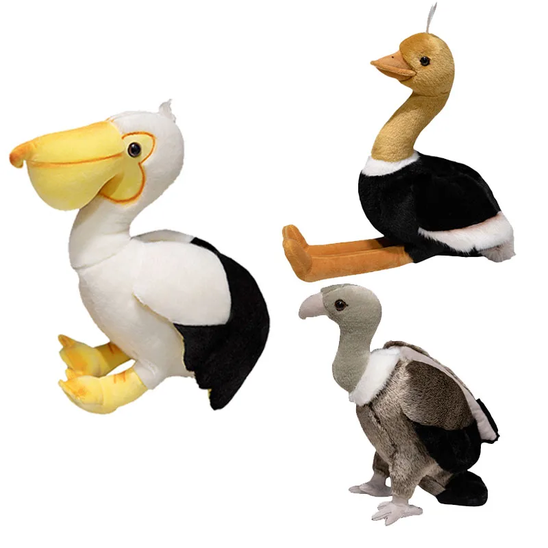 Hot Simulation Bird Series Plush Toys Pelican Vulture Ostrich Fabric ...