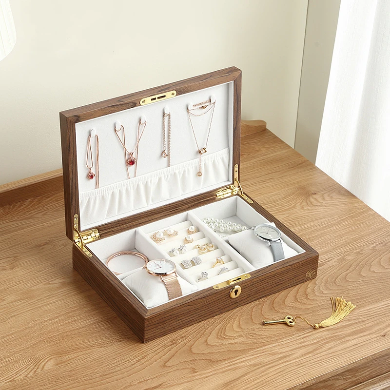 Wooden-Flip-Jewelry-Organizer-Box-Jewelry-Storage-Gift-Display-Case ...