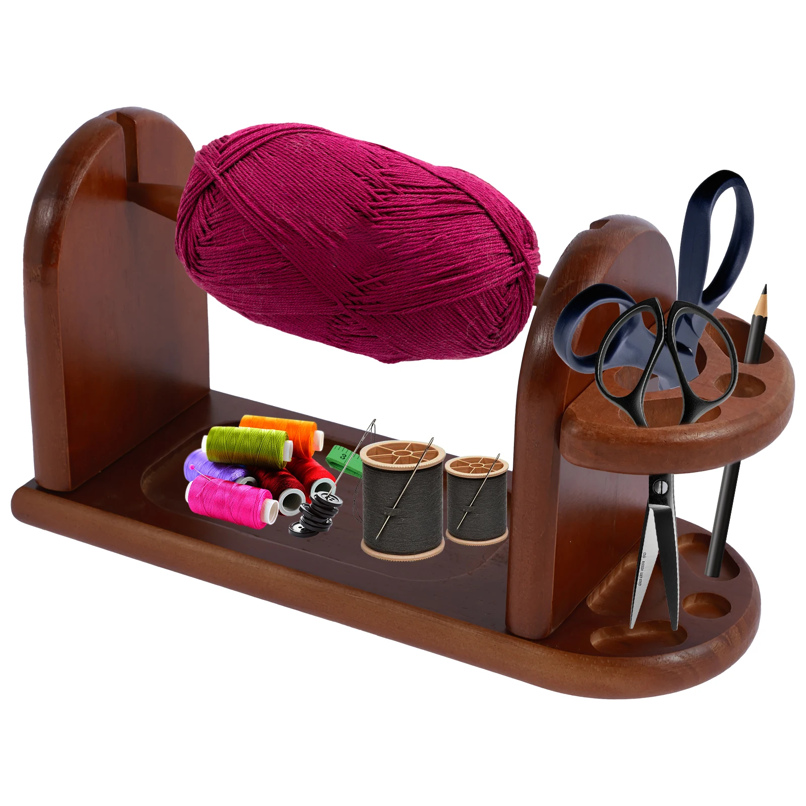 Wooden-Yarn-Holder-for-Knitting-Crochet-Yarn-Rack-Stand-with-Slot ...