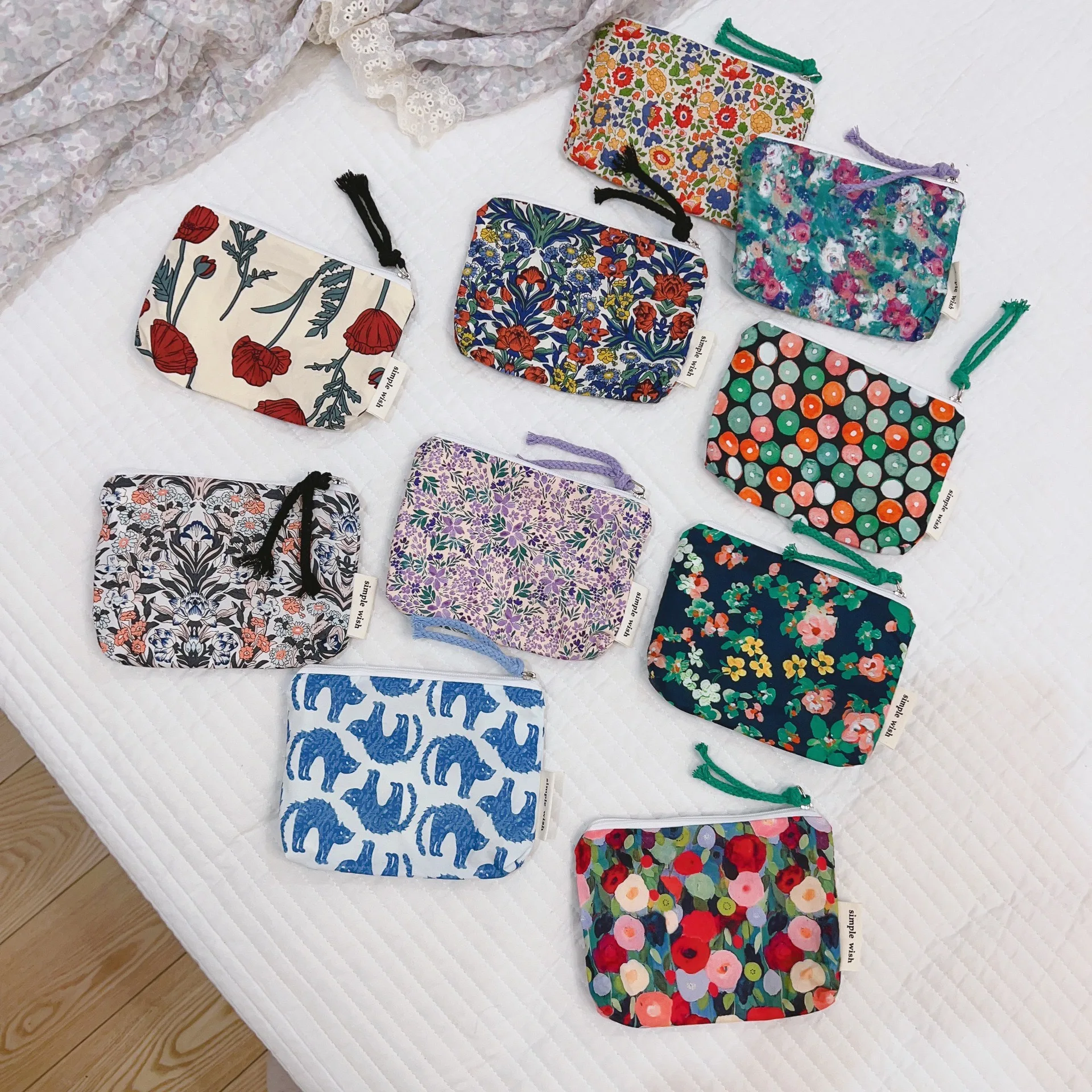 Japanese-style-zipper-bag-cotton-canvas-pouch-mini-for-girls-card ...