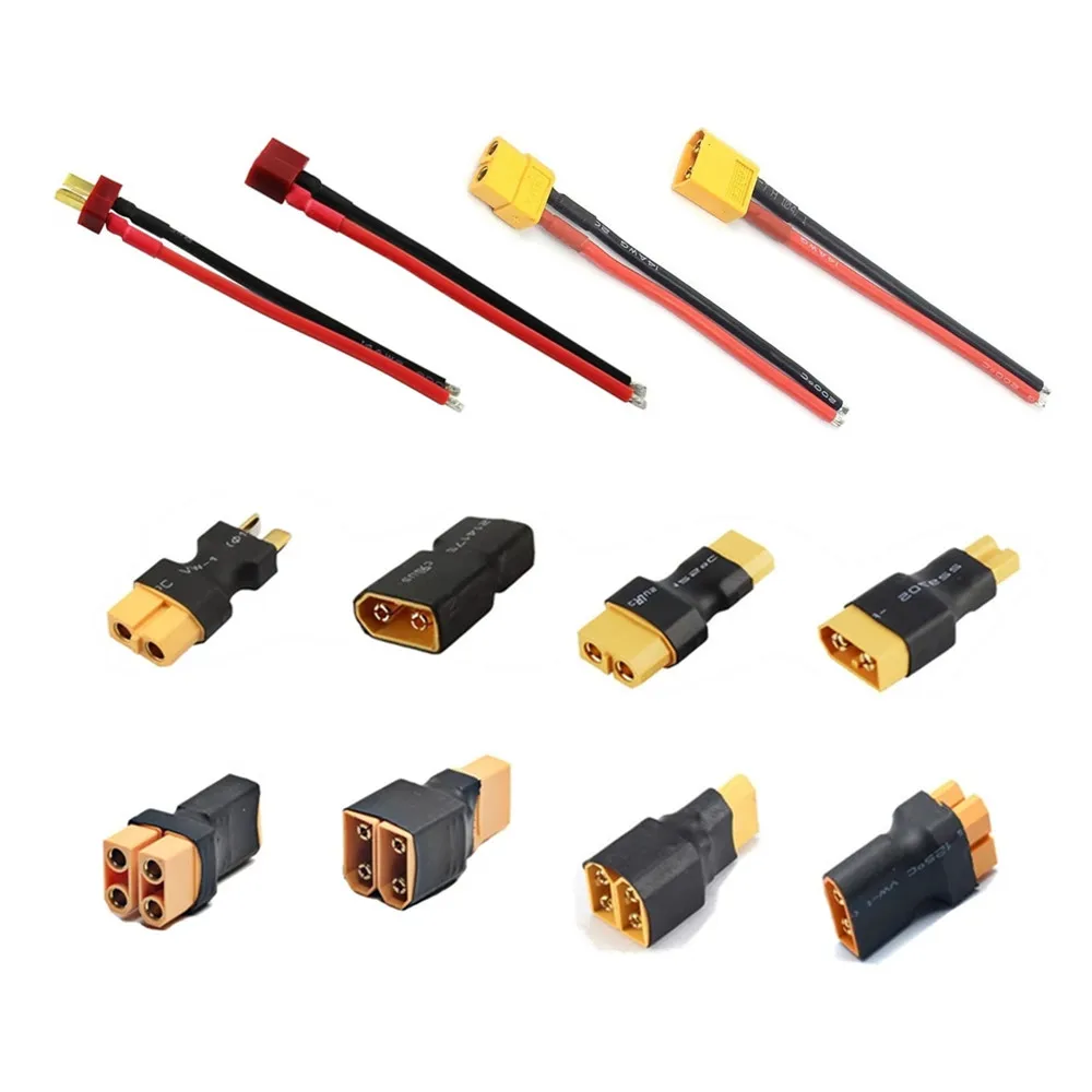 RC-Lipo-Battery-Adapter-XT30-XT60-T-Plug-Male-Female-Extension-Cable ...