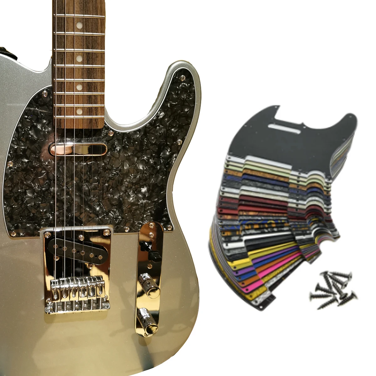 Ohello-Tele-Scratch-Plate-para-Fender-Guitar-Black-Pickguard-3-Ply ...