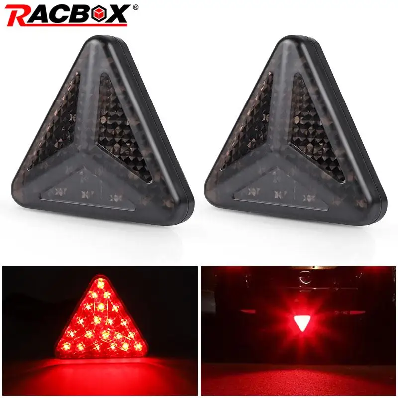 12V-Triangle-Tail-Brake-Light-Rear-Stop-Lamp-Smoked-Red-Car-Style-For ...