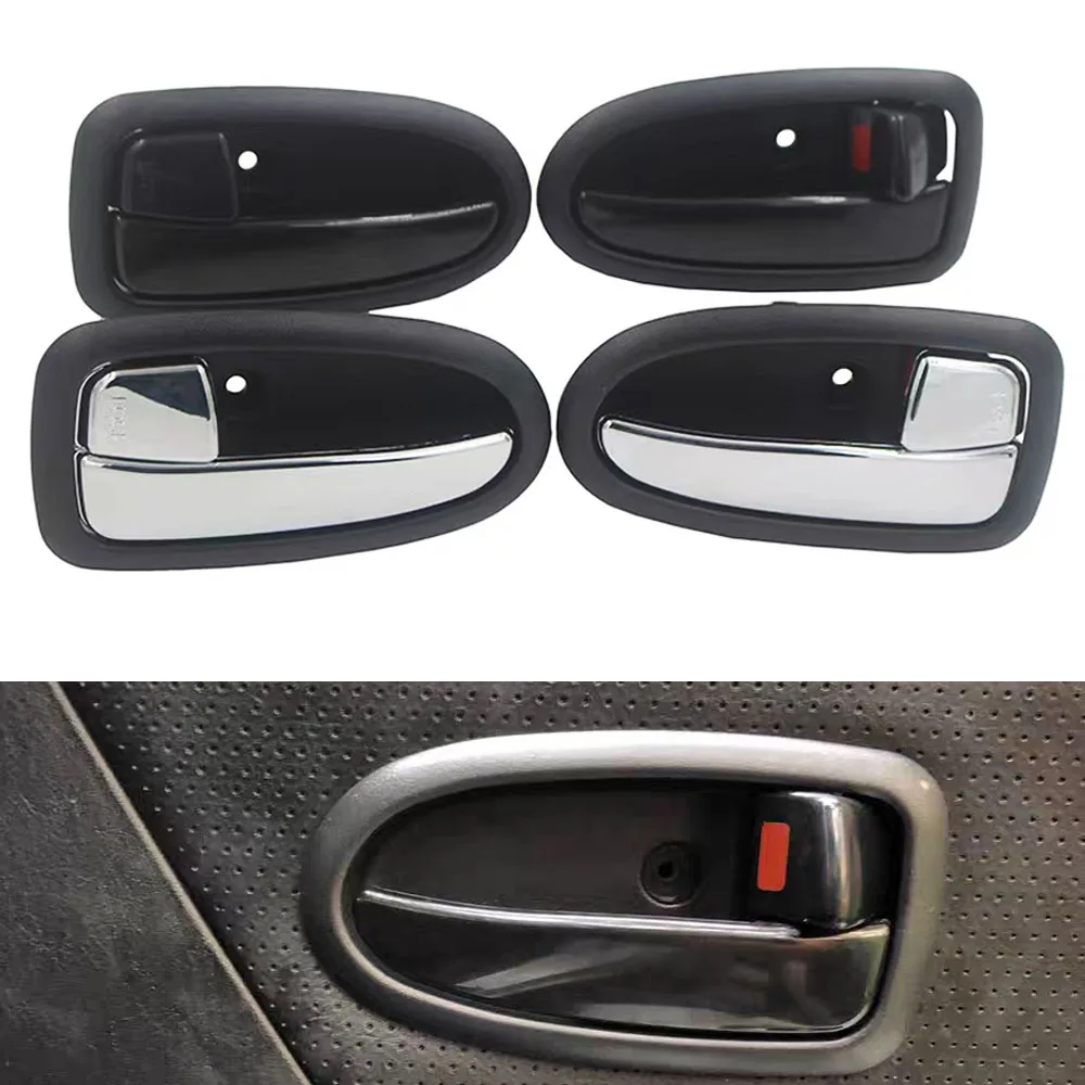 Car Left Right Interior Door Handle Black Chrome Inner door handles for ...