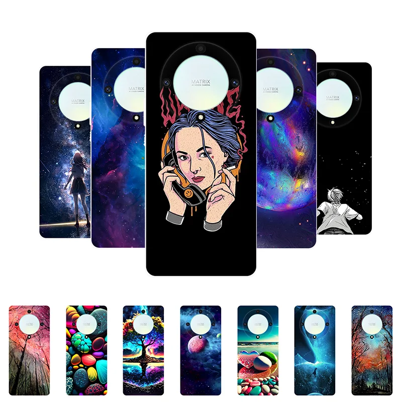 Silicone-Case-for-Honor-Magic-5-Lite-5G-Woman-Cobblestone-TPU-Soft ...