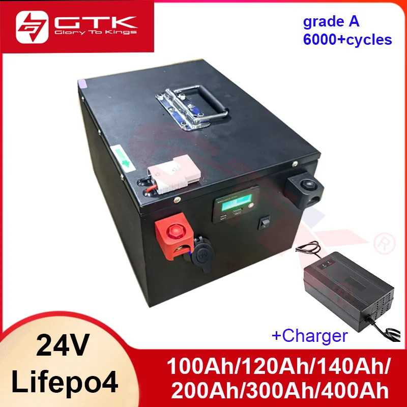 Gtk Lifepo4バッテリー 24V 200AH 400AH 300AH 500AH 150AH 100AH 500Ah BMS搭載 RV ...