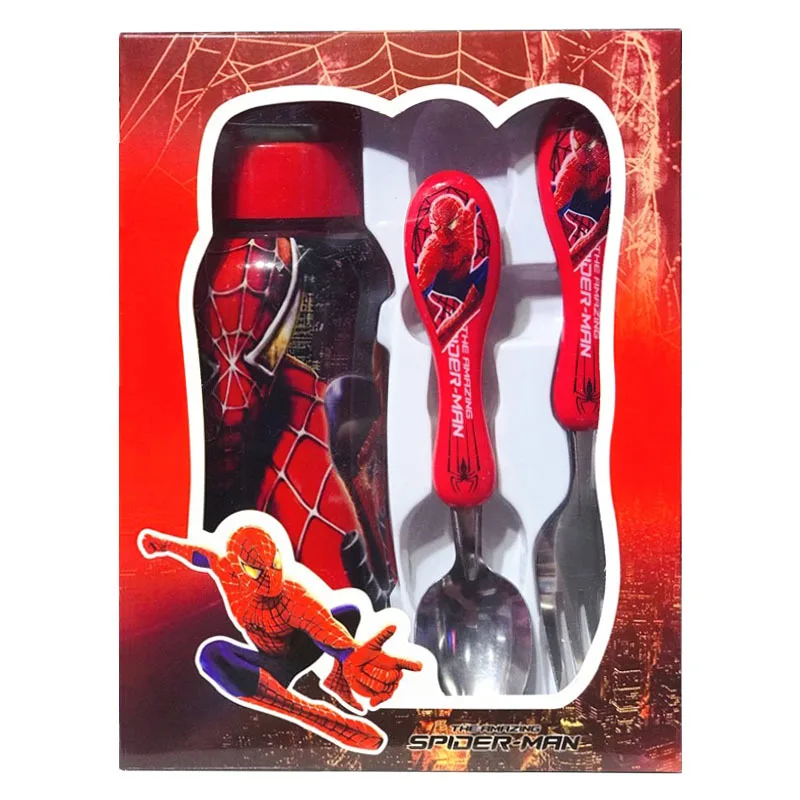 Disney-Spiderman-Cartoon-Tableware-Set-Frozen-Car-Kawaii-Watercup-Forks ...
