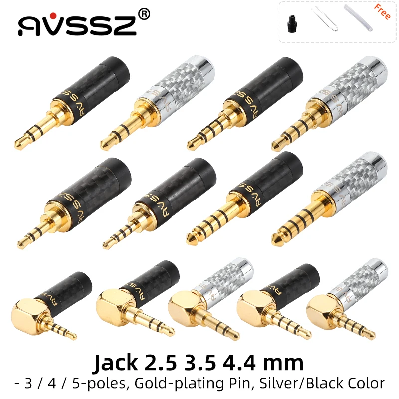 DIY-Soldering-Jack-3-5mm-4-4mm-2-5mm-Stereo-Straight-Angle-Earphone ...