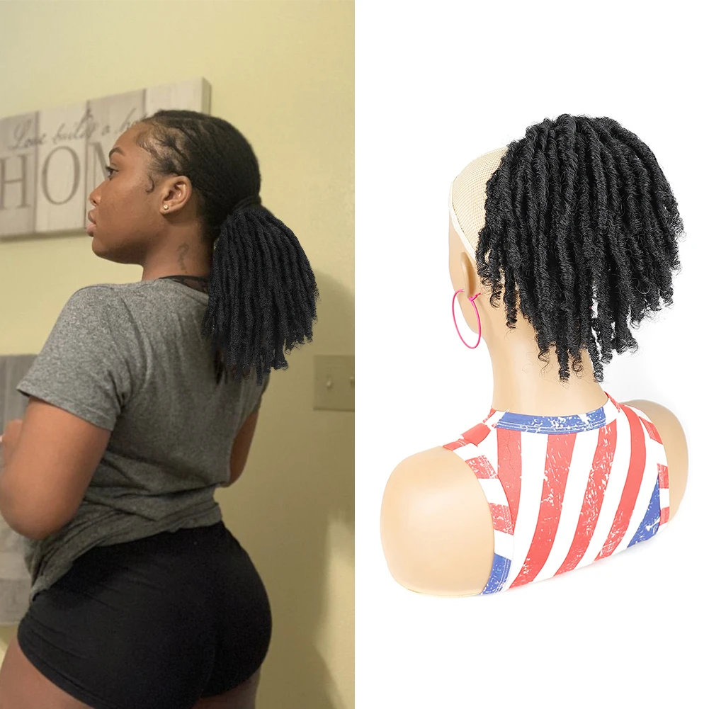 Belle-Show-8-inch-Short-Dreadlock-Ponytail-Synthetic-Drawstring-Afro ...