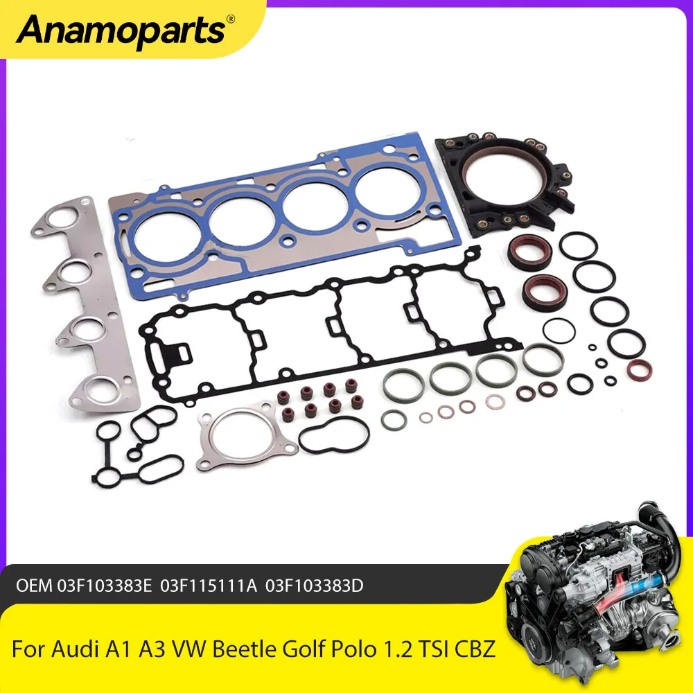 Engine Rebuild Gasket Seals Kit Fit 1.2 L GAS For Audi A1 A3 VW Beetle ...