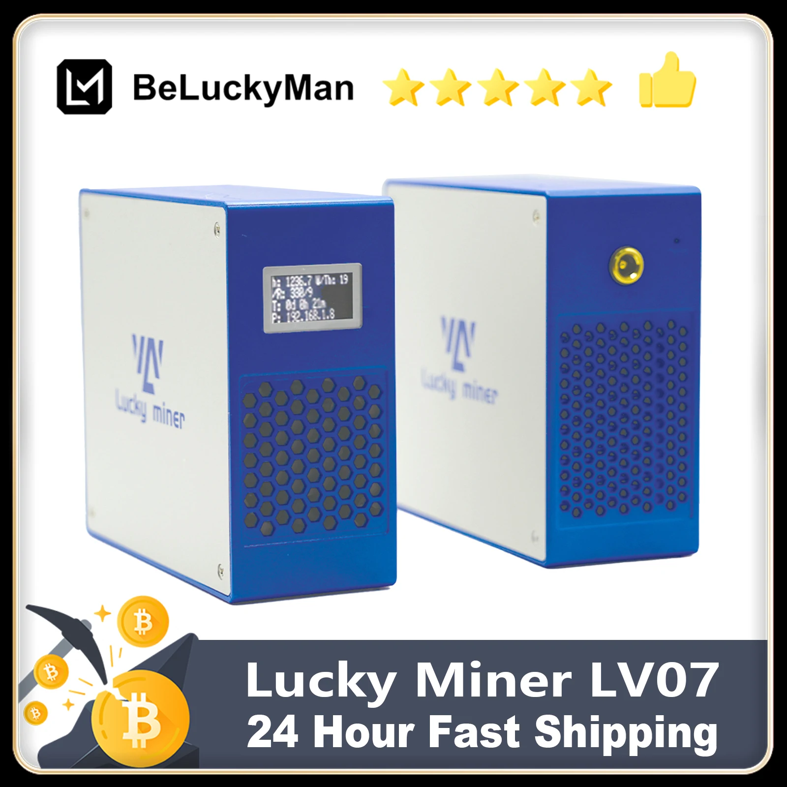 Bitcoin-Mining-Miner-Lucky-Miner-LV07-ASIC-Mining-1TH-S-BM1366-SHA256 ...