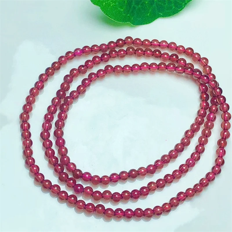 Natural-Garnet-Triple-Circle-Bracelet-Women-Healing-Gemstone-Crystal ...