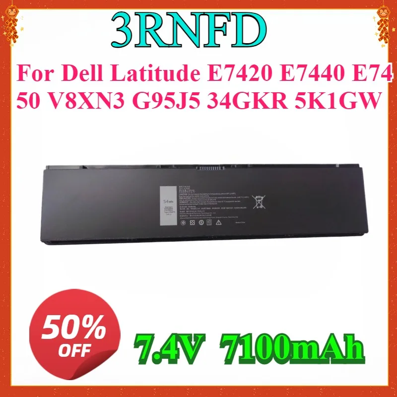 New 7.4V 54WH 3RNFD Laptop Battery for Dell Latitude E7420 E7440 E7450 ...