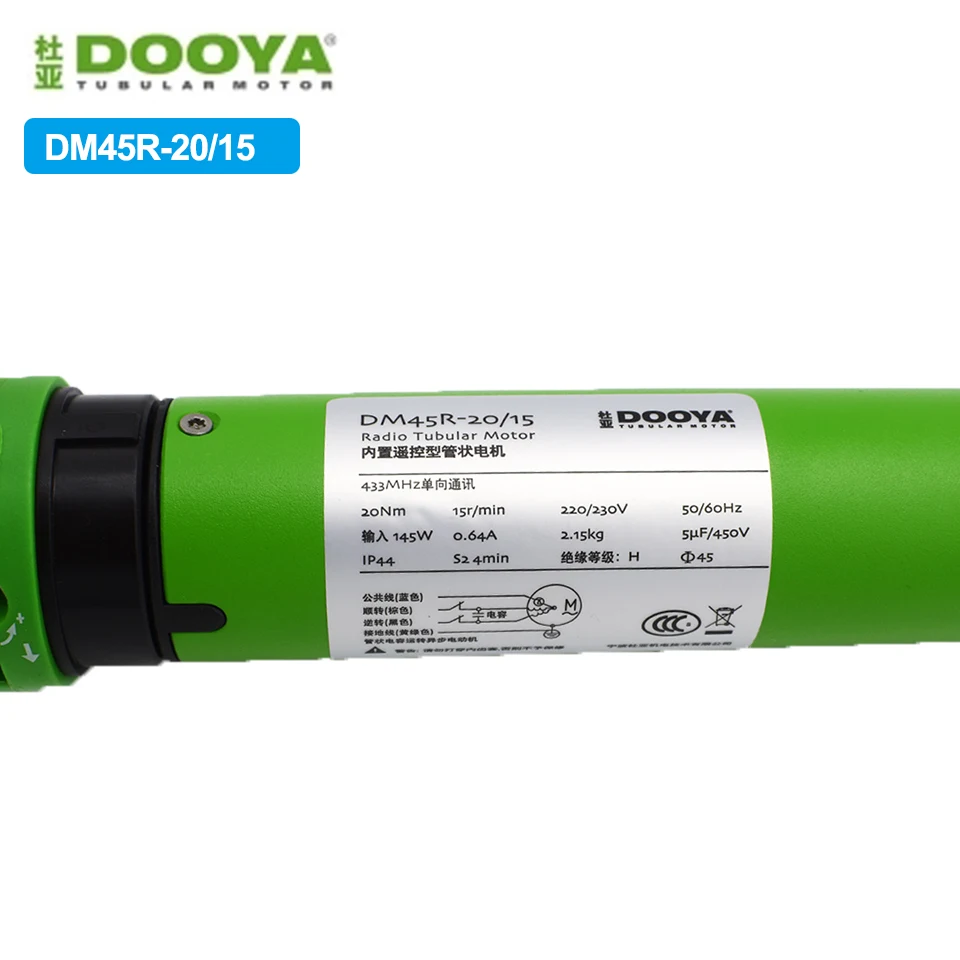 Dooya DM45R Rolling Tubular Motor,Rf433 Motor 3 wires AC blind motor ...