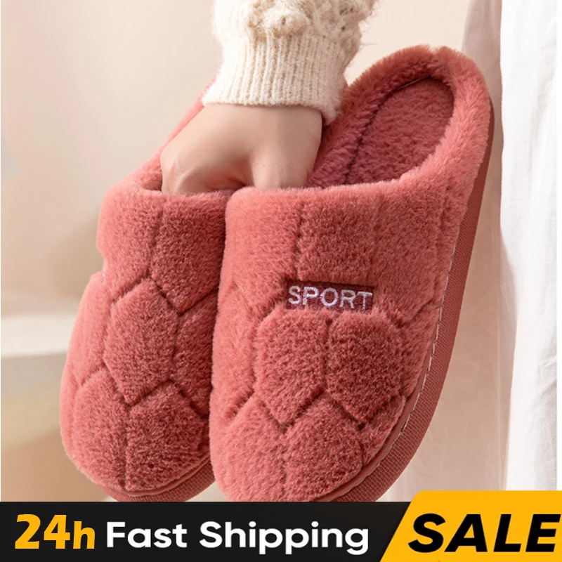 Simple-Women-Men-Soft-Warm-Plush-House-Slippers-Couple-Winter-Indoor ...