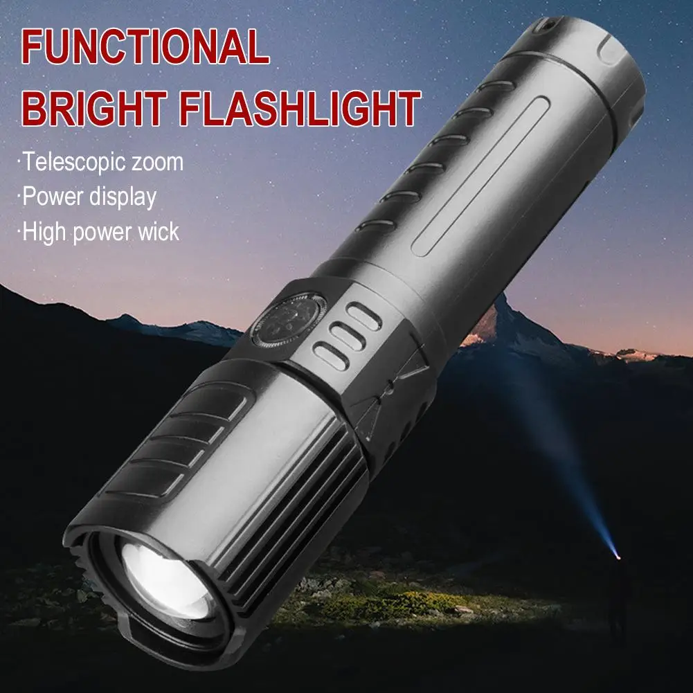 LED-Flashlight-With-Strong-Light-Outdoor-Charging-Super-Bright-Flashlight-Emergency-Household ...