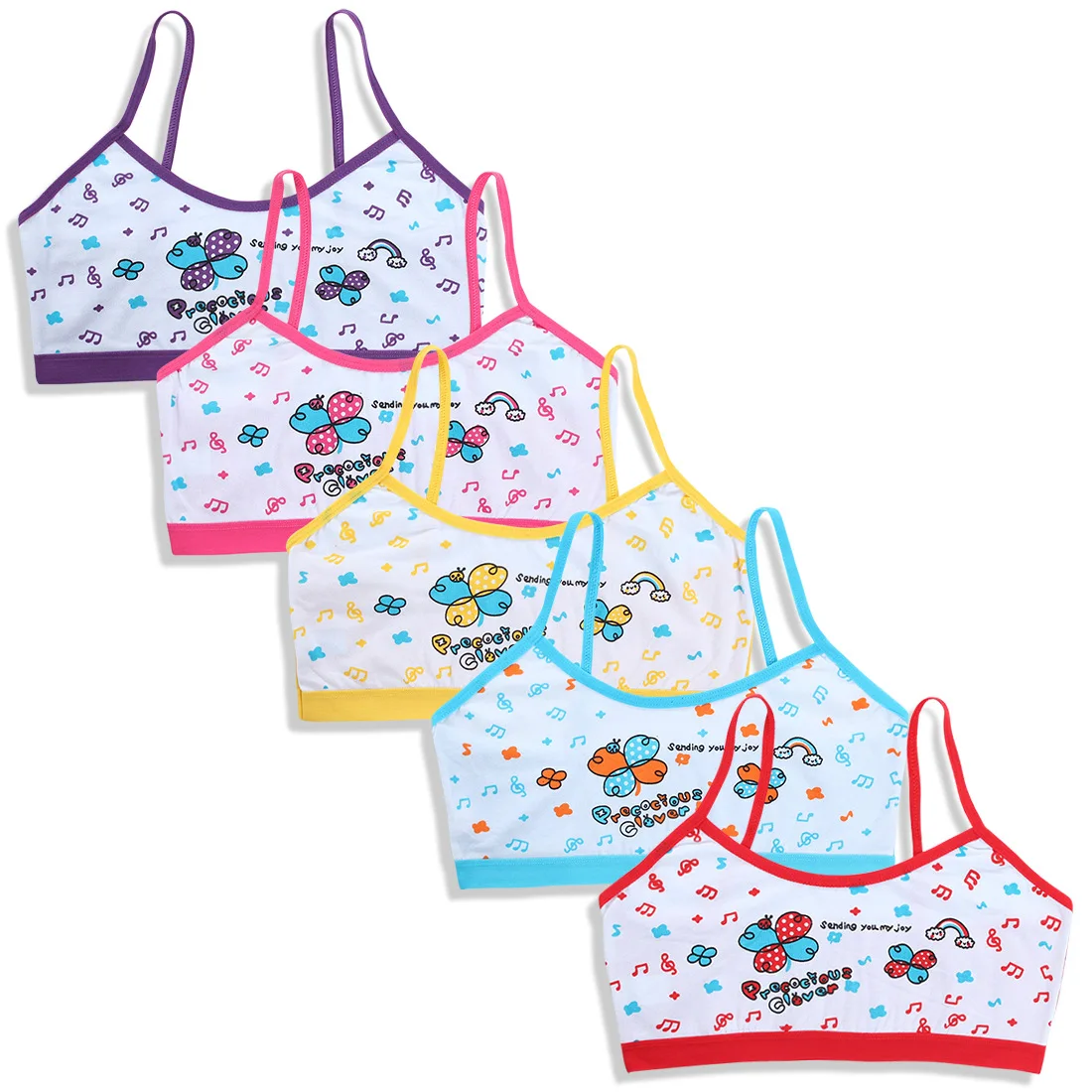 Teenage-Girls-Vest-Bras-Cartoon-Panda-Flower-Print-Young-Children ...