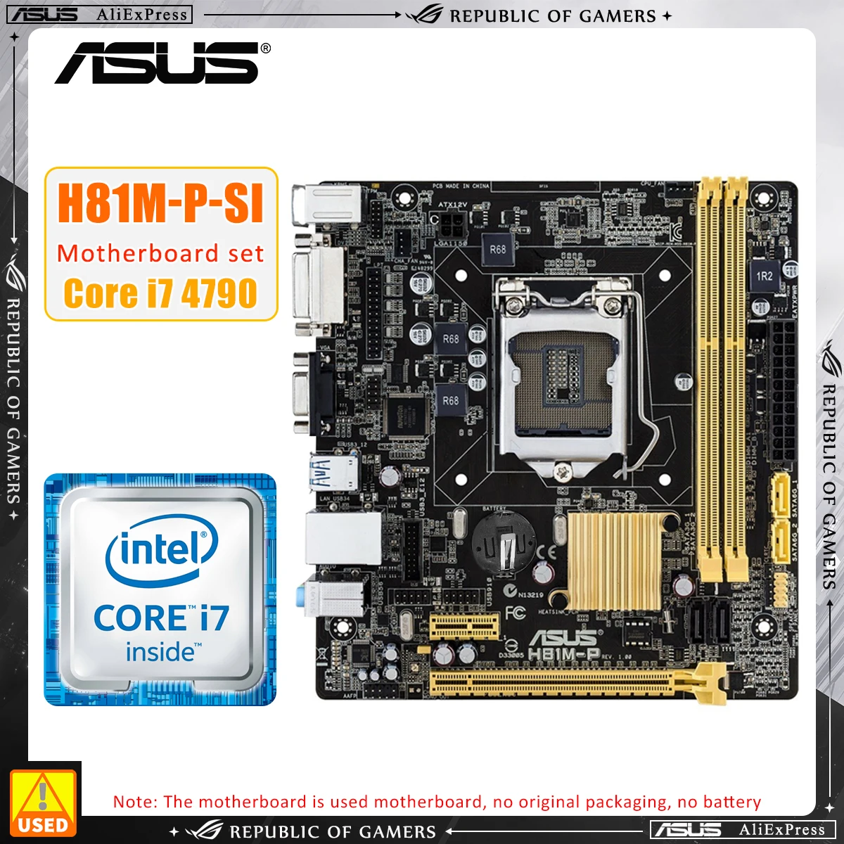 ASUS-H81M-P-SI-I7-4790s-cpu-LGA-1150-Motherboard-kit-intel-H81 ...