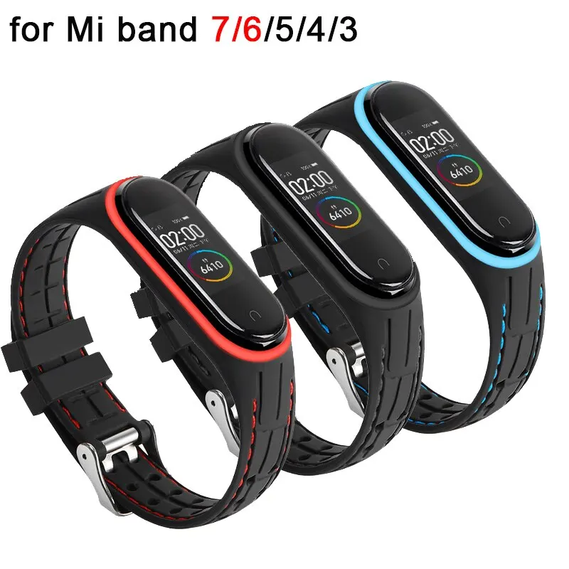 Strap for Mi Band 7 6 5 4 3 Watchband Sport Silicone Smartwatch ...