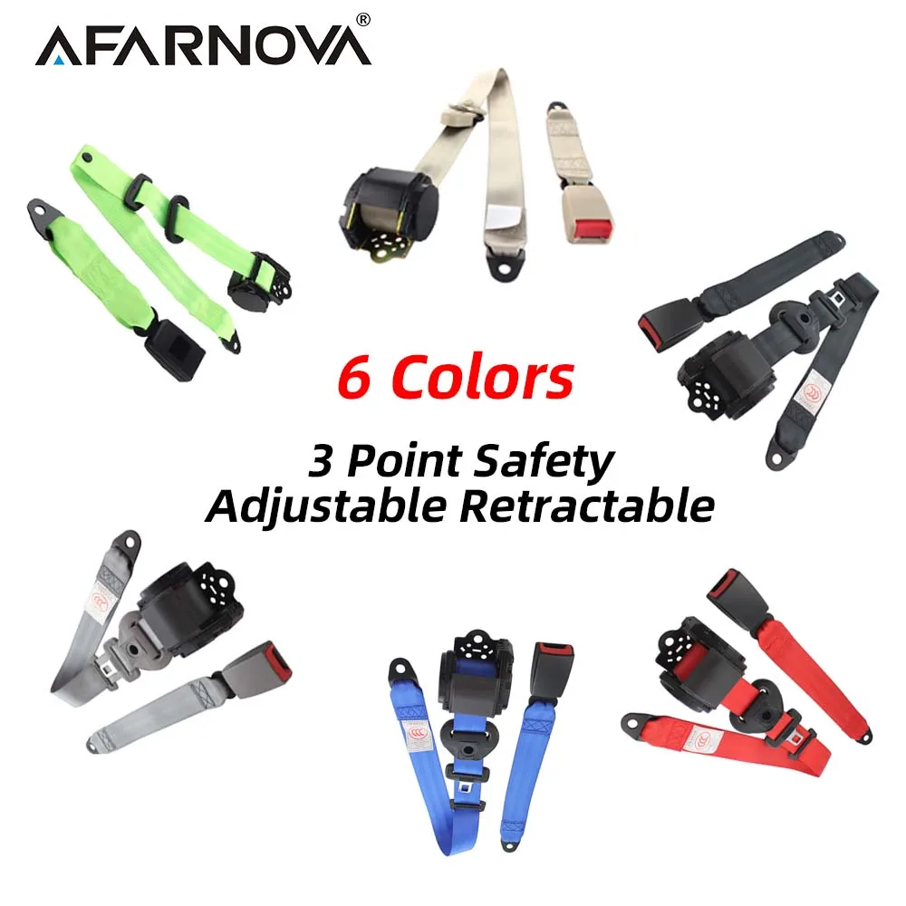 Cintur-n-de-seguridad-ajustable-Universal-3-puntos-6-colores-rojo-negro ...