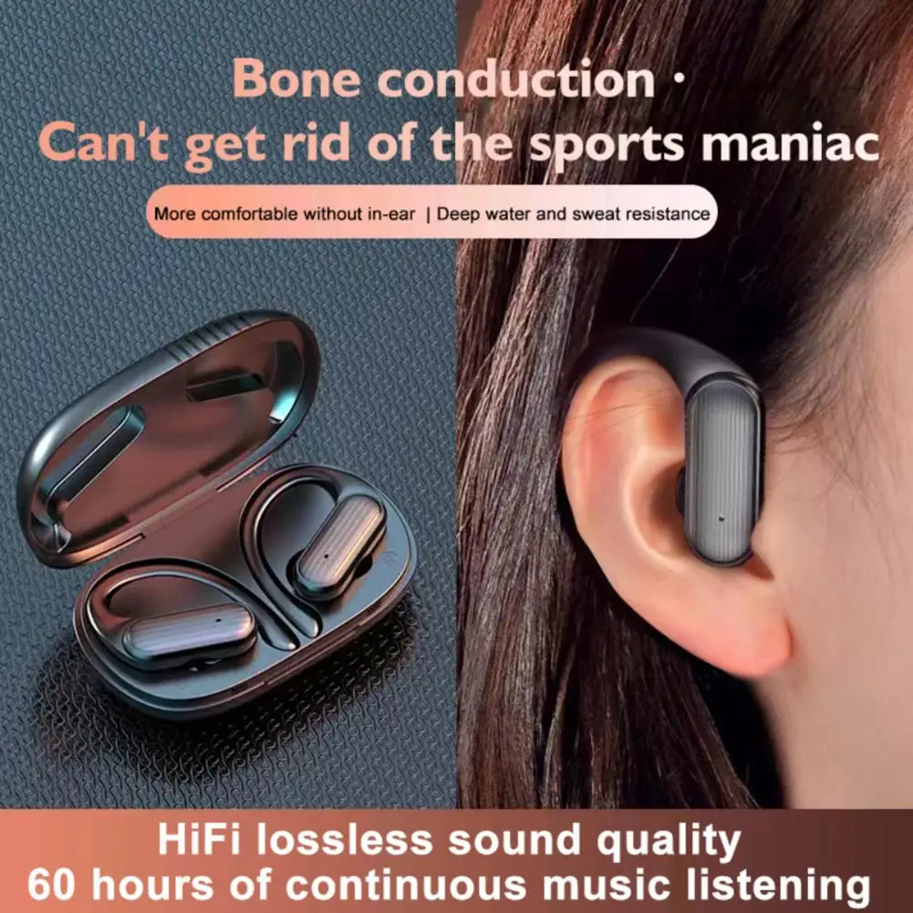 Generic Wireless Earphones Bone Conduction Ear Hook Long Life Noise ...