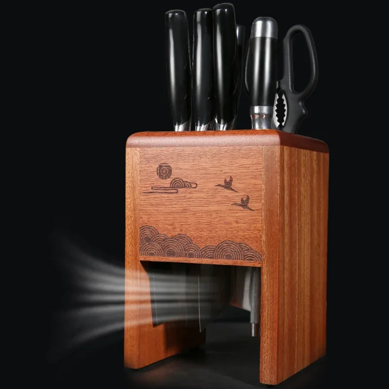 Thickened Wood Chef Kitchen Knife Stand Large Stable Home Knife Block ...