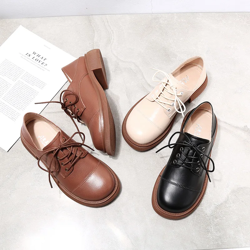 Mid-Heel-Women-Moccassin-Genuine-Leather-Winter-Shoes-for-Women-Brown ...