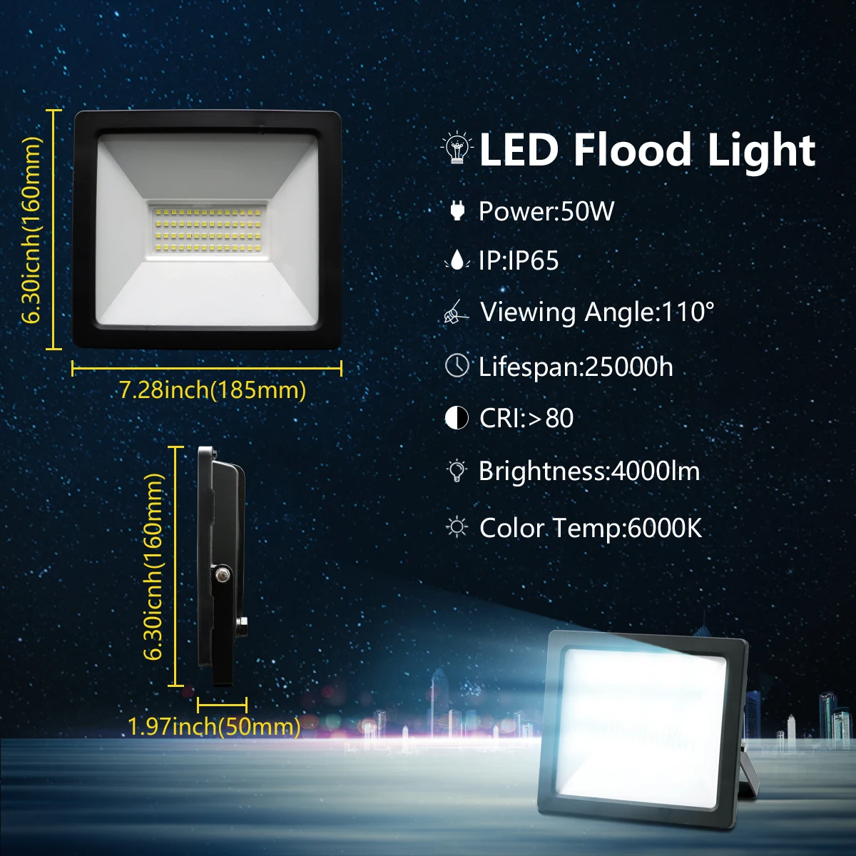 Projecteur LED imperméable conforme à la norme IP65 avec détecteur de ...