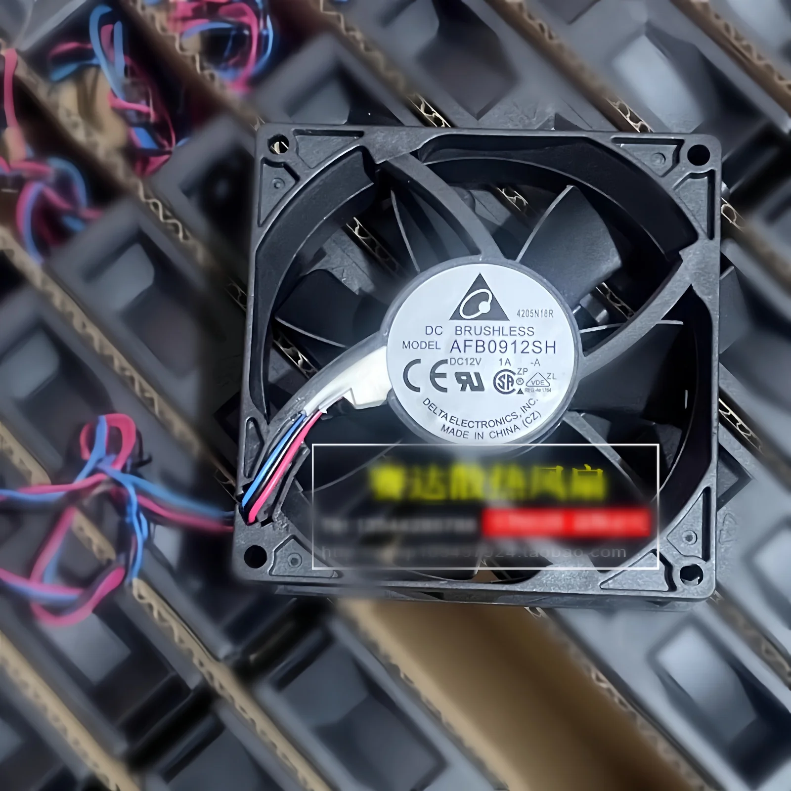 Delta AFB0912SH 92x92x25mm 12V 1A Waterproof Cooling Fan, 3-Wire Ball ...