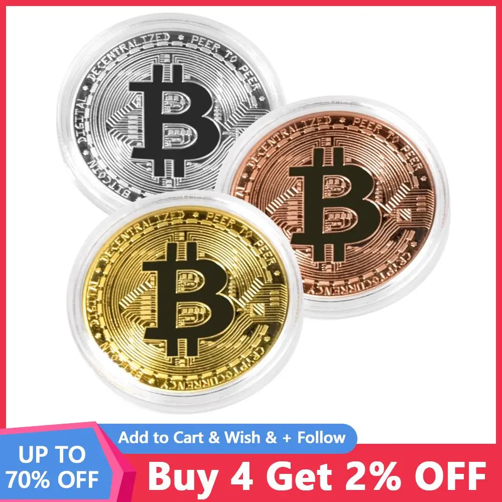 Gold-Plated-Bitcoin-Coin-Collectible-Art-Collection-Gift-Physical ...