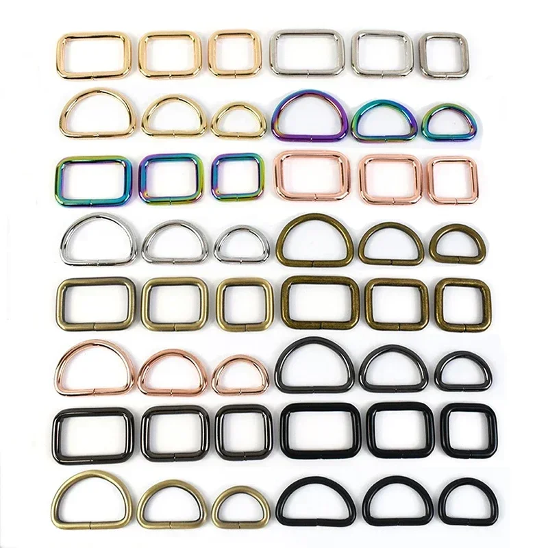 5Pcs-16-50mm-Metal-Rings-Buckle-Rectangle-D-Ring-Connect-Hook-Webbing ...