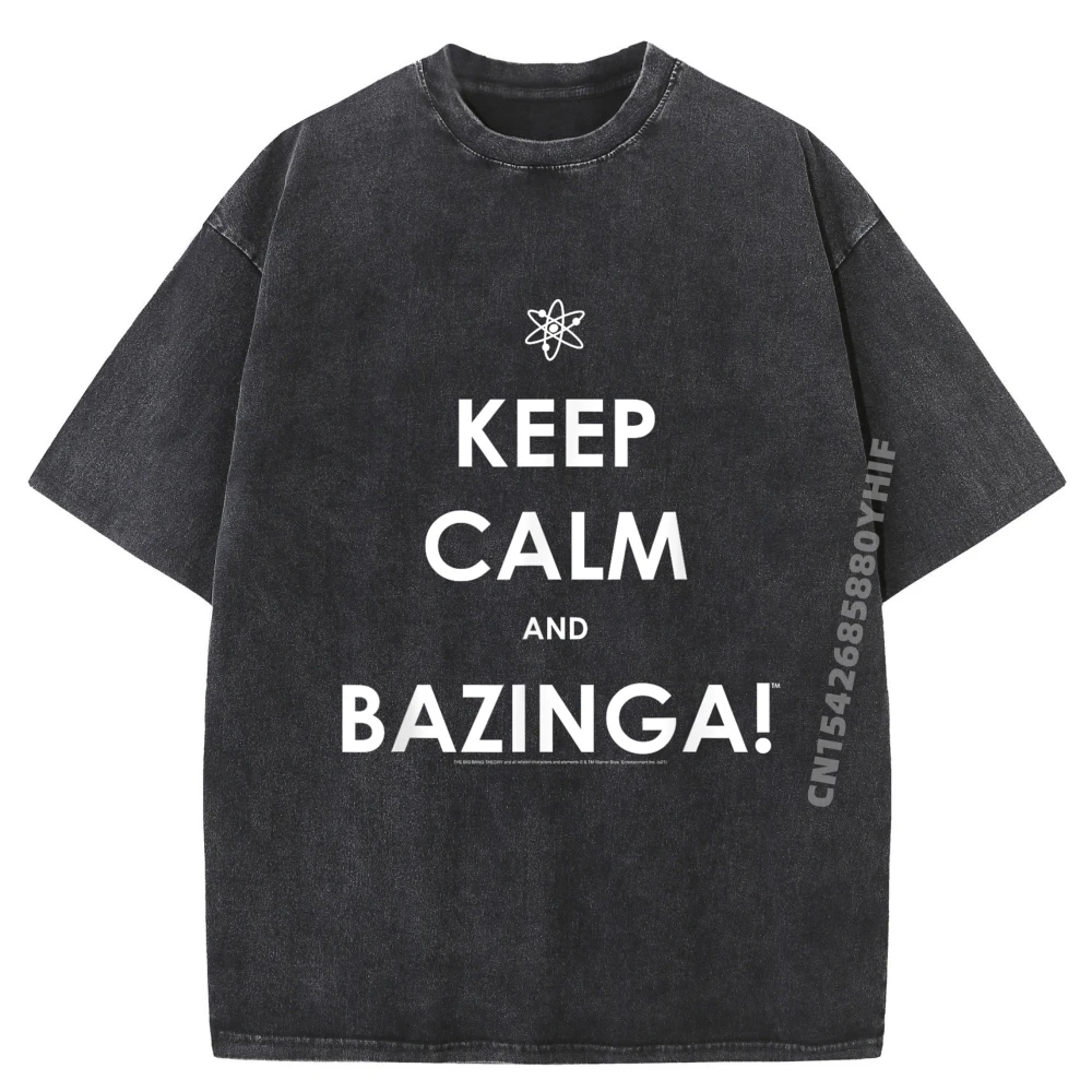 Classic Keep Calm And Bazinga Cotton Male T-Shirt Slogan Printed Tops ...